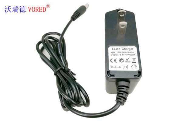 Black DC  Connecter Lithium Battery Charger 1000mA Charging Current