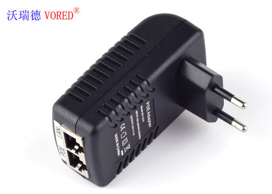 800MA Power Ethernet Adapter , EU Plug Black POE Injector Power Supply