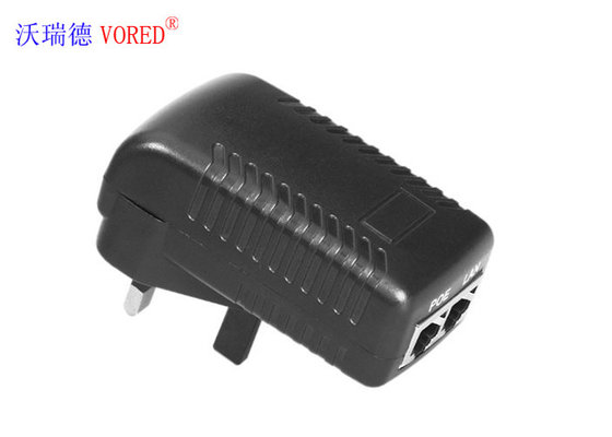 ROHS Approval Black Power Over Internet Adapter , 2 Port POE Ethernet Adapter