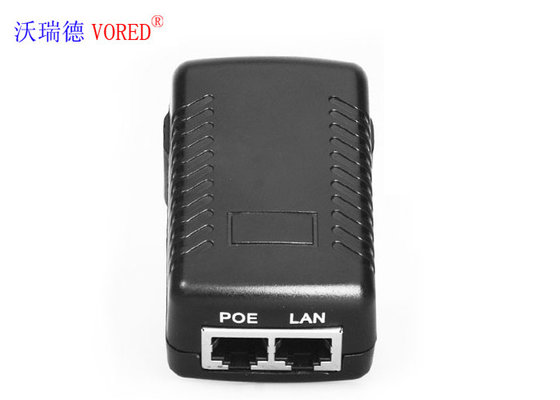 ROHS Approval Black Power Over Internet Adapter , 2 Port POE Ethernet Adapter