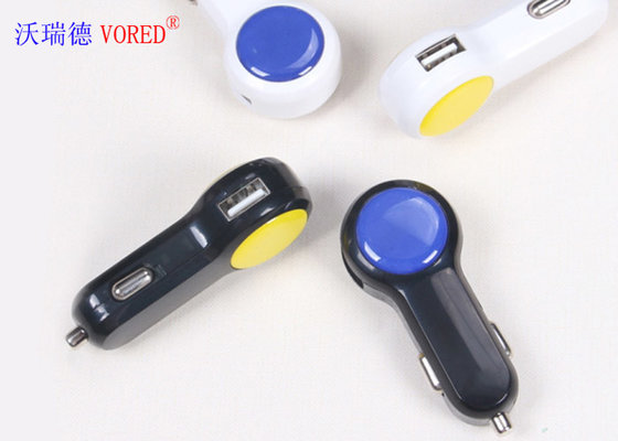 Flat Universal USB Car Charger Adapter Polychrome Color PC Housing