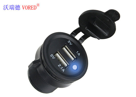 Dual Universal USB Car Charger Identification Technology Black Color