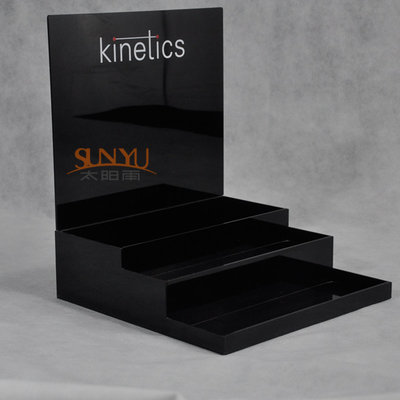 Black 4mm Acrylic Nail Polish Countertop Display Stand Cutomized With Logo