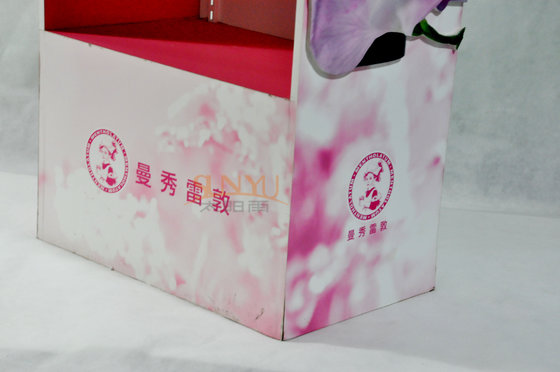 Red White MDF Floor Display Stands 1247×250×400 mm With Logo Printing
