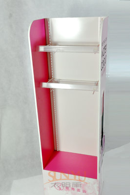 Red White MDF Floor Display Stands 1247×250×400 mm With Logo Printing