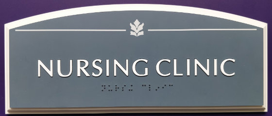 Bullnose Edges Custom ADA Braille Signs  3/8" Acrylic Panel 1/32" Raised  Graphics