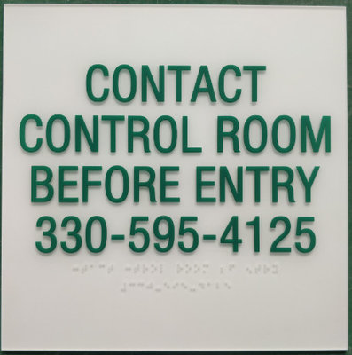 White Grade II  Custom ADA  Signs , Straight Edge Square Corner ADA Accessible Sign