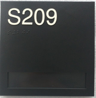 Black 6"X6" Thermoformed ADA Signs With Window 1/32" Acrylic Panel