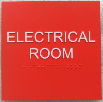 Red Room ID Thermoformed ADA Signs 1/8" Acrylic Panel 1/32" Tactile Text Grade II Braille