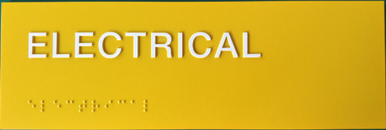 Straight Edge Ada Braille Signs Grade II Braille , Thermoforming Signage For Room ID