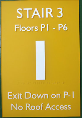 12"X18" Acrylic ADA Stair Signs Straight Edge With OEM Service