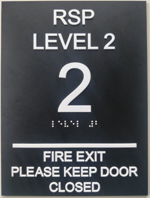 Black 6"X9" ADA Exit Sign With Acrylic Panel Straight Edge For Fire Exit Door