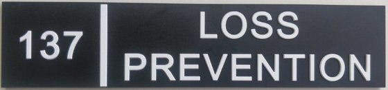 Straight Edge Wayfinding Signage 2 By 9 Inch 1/32" White Raised Text Black Background