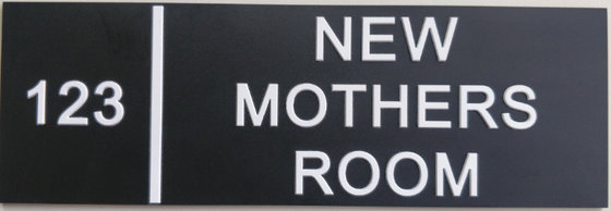 Straight Edge Wayfinding Signage 2 By 9 Inch 1/32" White Raised Text Black Background