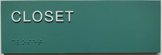 Straight Edge Ada Braille Signs Grade II Braille , Thermoforming Signage For Room ID