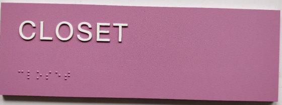Straight Edge Ada Braille Signs Grade II Braille , Thermoforming Signage For Room ID