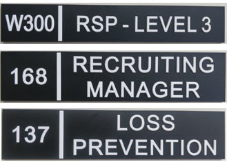 Straight Edge Wayfinding Signage 2 By 9 Inch 1/32" White Raised Text Black Background