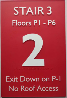 Straight Edge ADA Compliant Signs 12"X18" , Acrylic Panel Braille Exit Stair Sign