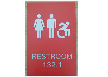 Custom Thermoformed Unisex ADA Restroom Signs 1/8" Acrylic Panel Vandal Resistant