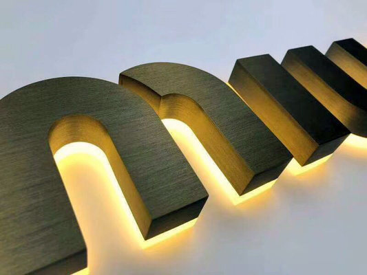 Building Signage Custom 3d Metal Signs Brushed Stainless Steel Fabricated Channel Letters