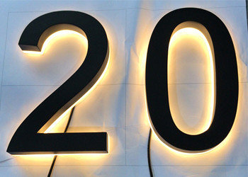 Waterproof 3D Acrylic Letters ,10" 3D Backlit House Numbers Energy Saving Long Lasting