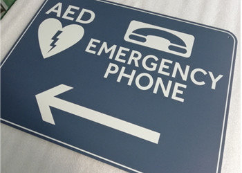 0.08" Safety Custom Printed Aluminum Signs Surface Mounted With Emergency Phone