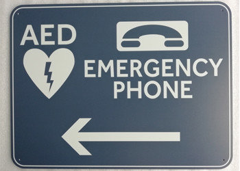 0.08" Safety Custom Printed Aluminum Signs Surface Mounted With Emergency Phone