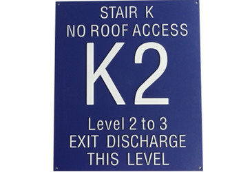 Stair Signs Wayfinding Signage Straight Edge No Braille With 1/32" Tactile Text