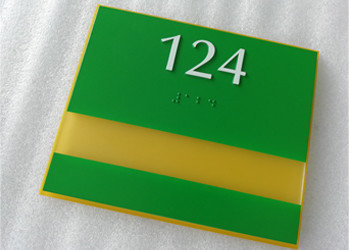 Straight Edge ADA Room Signage 1/4" Non Glare Acrylic Customized With Insert Window