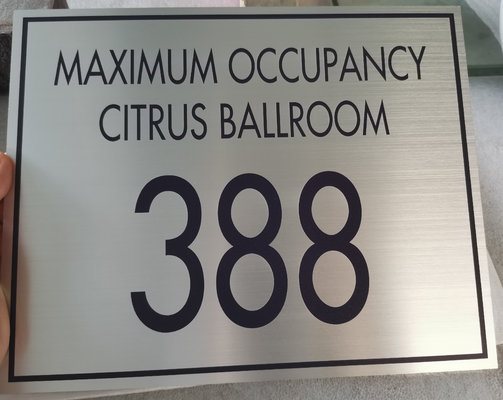 3mm  Custom Metal Signs Brushed Stainless Steel Metal Plaques With Uv Printed Text
