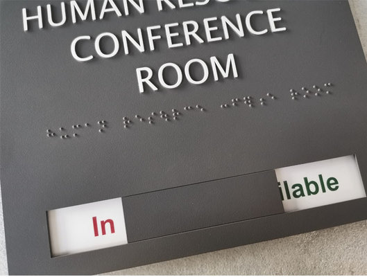 Occupied Slider Ada Room Signage 1/4" Acrylic Square Corner With Slider Tabs Read