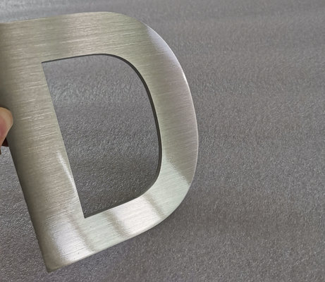 SS Acrylic Sign Letters Custom Solid Cut Out Dimensional Brushed Mirror Finish