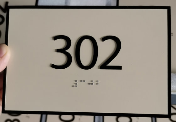 Black Border 1/8" Grade 2 Braille ADA Room Signage