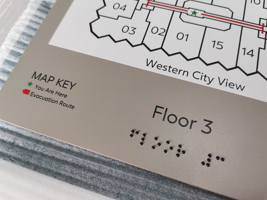 1/4" Acrylic VHB Tape ADA Exit Sign Grade II Braille