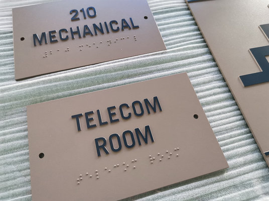 Thermoformed 1/8" Acrylic ADA Braille Number Signs