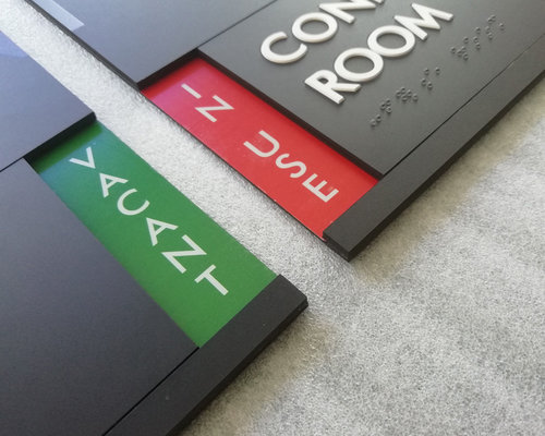 Occupied Slider Ada Room Signage 1/4" Acrylic Square Corner With Slider Tabs Read