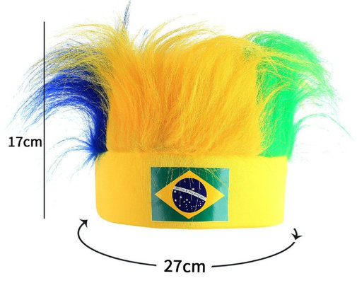 Country Flag Sports Fans Wig Hat Color 2018  Russian World Cup fans wig