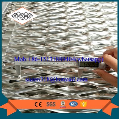 decorative curtain wall PVDF 3 layer diamond aluminum expanded metal mesh