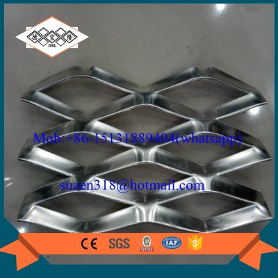 decorative curtain wall PVDF 3 layer diamond aluminum expanded metal mesh
