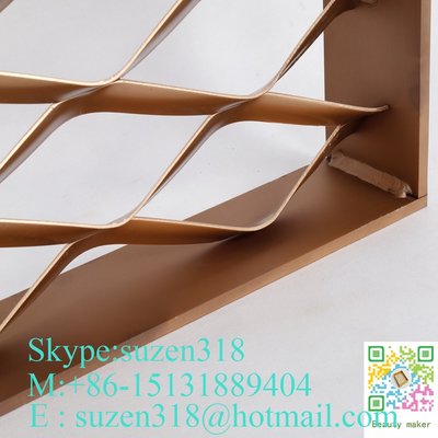 anodized bronze aluminum diamond hole expanded sheet for decoration