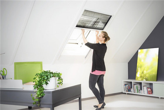 Pleated Insect Screen Window , Mosquito Protection Window With Aluminium Frame