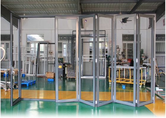 Thermal Break Double Glass Doors , Sound Insulation Aluminium Glazed Door