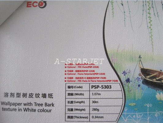 PVC Eco Friendly Wallpaper Solvent , Inkjet Printing Media
