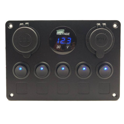 Hot selling universal 4 gang cat eye switch panel 24V with dual USB charger for marine car truck