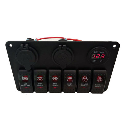 Hot sale 12V 24V Offroad switch panel with dual USB For Universal Car