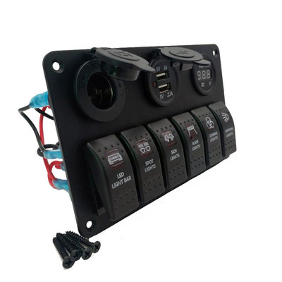 Hot sale 12V 24V Offroad switch panel with dual USB For Universal Car