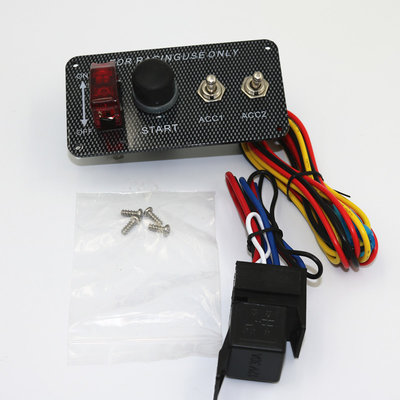 12V Ignition Switch Engine Start Push Button 3 Toggle Panel with Indicator Light DIY Racing Style Car Modification Rocke