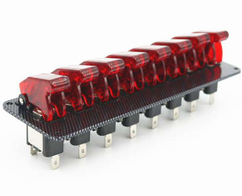 12V Racing Car Ignition Start Switch 8 Red LED Toggle Button Panel Exquisite
