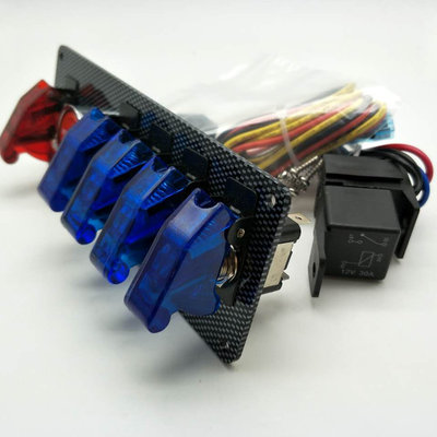 RACING Carbon Fiber Racing Car 12V Ignition Switch Panel