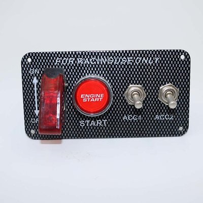 12V 30A Ignition Switch Engine Start Push Button 2 Toggle Panel with Indicator Light DIY Racing Car Modification Switch